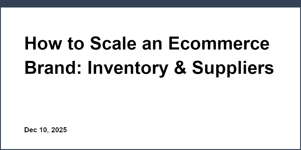 How to Scale an Ecommerce Brand: Inventory & Suppliers - Emplicit